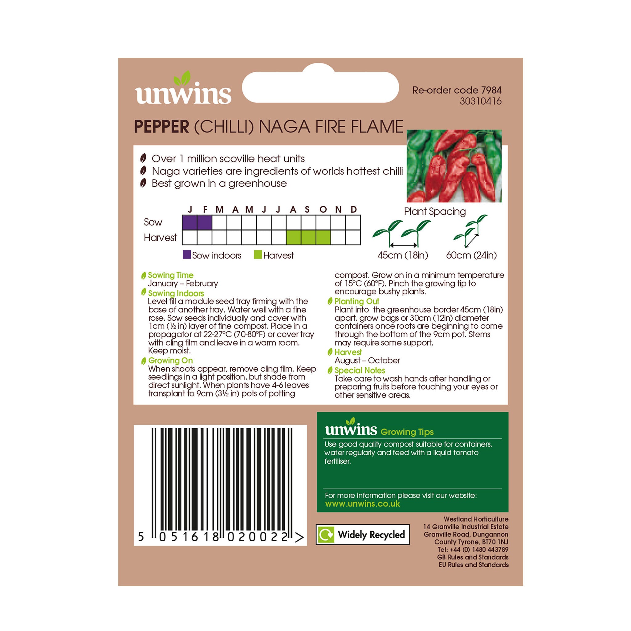 Unwins Chilli Pepper Naga Fire Flame Seeds - Vegetable Seeds – Unwins UK