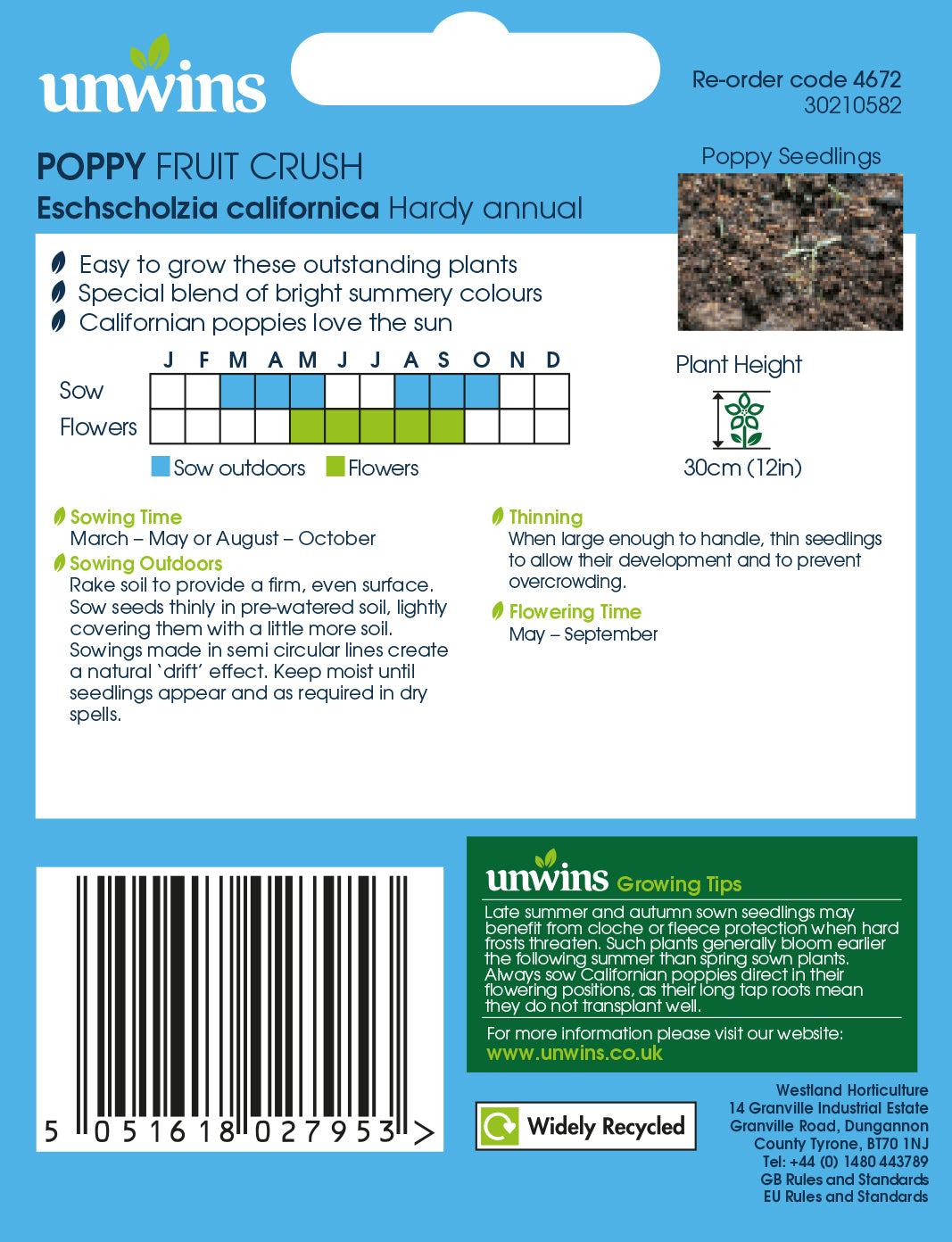 Unwins Californian Poppy Fruit Crush Seeds – Unwins UK